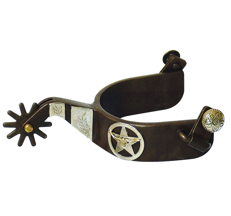 SPERONI IN FERRO BRUNITO NERI* STELLA,BOTTONI ALPACCA RIPORTI ALPACCA ...